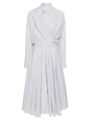 Viktor & Rolf Striped Wrap Maxi Dress - White