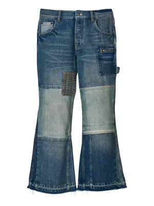 Marc Jacobs Patchwork Cropped Flare Jeans - Blue