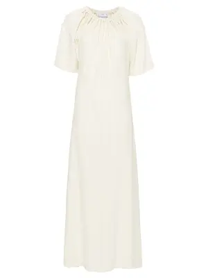 Viktor & Rolf Gathered-neckline Crepe Maxi Dress - White