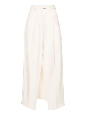 Viktor & Rolf High-waist Gabardine Long Skirt - Neutrals