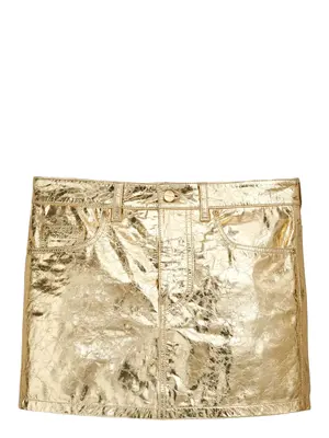 Marc Jacobs Metallic Miniskirt - Gold