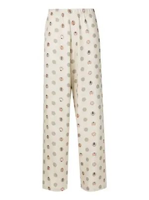 AMIR SLAMA Graphic-print Trousers - Neutrals