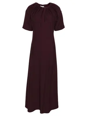 Viktor & Rolf Gathered-neckline Crepe Maxi Dress - Purple