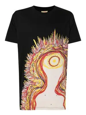 AMIR SLAMA Graphic Print T-shirt - Black