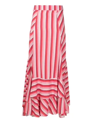 AMIR SLAMA Stripe-print Maxi Skirt - Pink