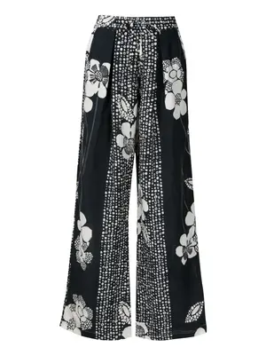 AMIR SLAMA Floral-print Trousers - Black