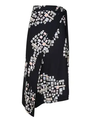 AMIR SLAMA Text-print Wrap Skirt - Black