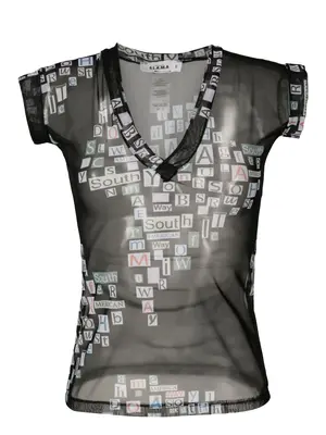 AMIR SLAMA Text-print T-shirt - Black