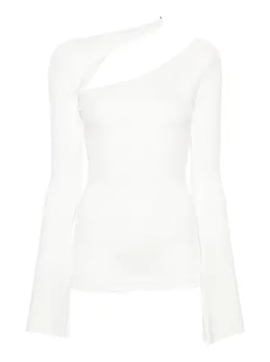 MANURI Cut-out Detail Blouse - White