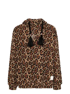 Emporio Armani Leopard-print Hoodie - Brown
