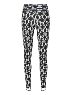 AMIR SLAMA GYM Wave-print High-waisted Leggings - Black