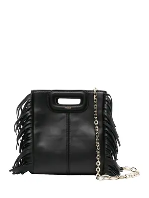Maje Fringed Leather Tote Bag - Black