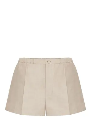 Valentino Garavani Linen Canvas Bermuda Shorts - Neutrals
