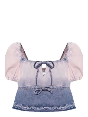GANNI Future Denim Blouse - Blue
