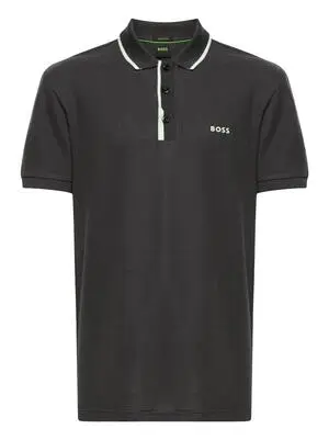 BOSS Logo-appliqué Cotton Polo Shirt - Grey