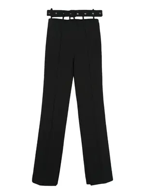 Rokh Belted Straight Trousers - Black