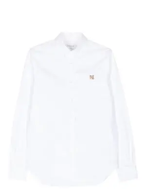 Maison Kitsuné Fox Head-embroidered Shirt - White