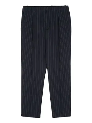Maison Kitsuné Pinstriped Tapered Trousers - Blue