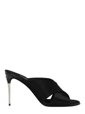 Dolce & Gabbana 85mm Keira Satin Sandals - Black