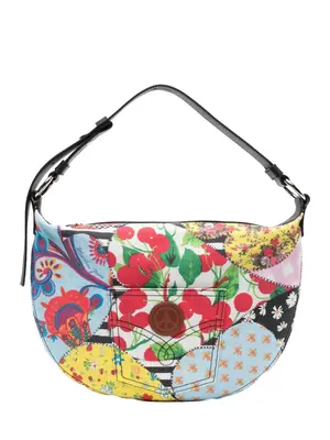 Moschino Patchwork Print Shoulder Bag - White