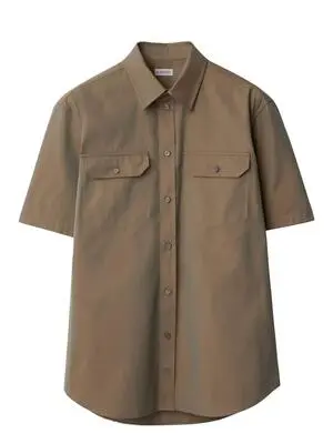 Burberry Flap-pocket Cotton Shirt - Brown