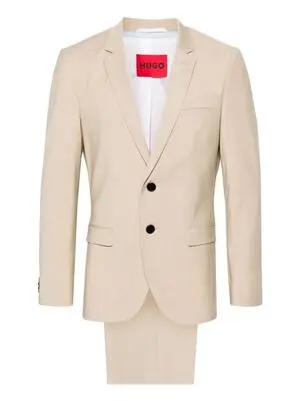 Hugo Notched-lapels Single-breasted Blazer - Neutrals