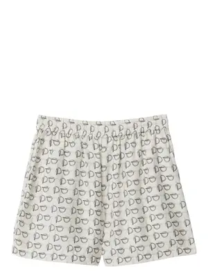 Burberry Toggle-print Silk Shorts - White
