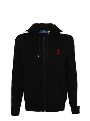Polo Ralph Lauren Stripe-detail Zip-up Hoodie - Black