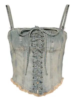 MISBHV Lara Denim Corset Top - Blue