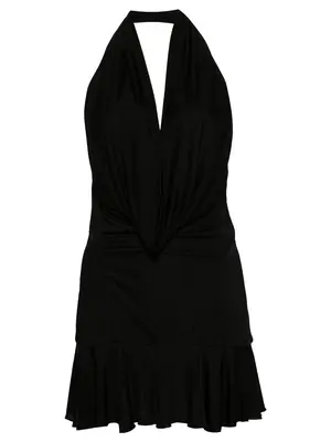 MISBHV Plunging-neck Mini Dress - Black