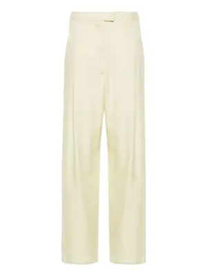Philosophy Di Lorenzo Serafini Chambray Pleated Straight Trousers - Yellow