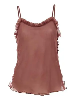 Chloé Ruffled Tulle Camisole - Pink