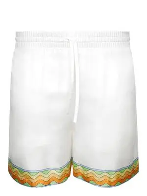 Casablanca Afro Cubism Tennis Club Shorts - White