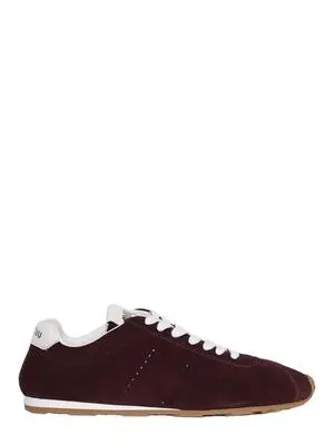 Miu Miu Plume Suede Sneakers Red