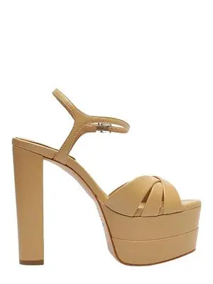 Schutz Keefa Ankle Strap Platform High Heel Sandals - Light Nude