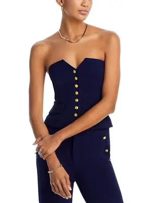 Aqua Aqua Strapless Sailor Top Navy