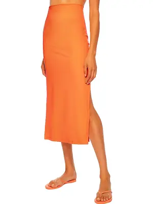 Susana Monaco Side Slit Skirt Nectarine