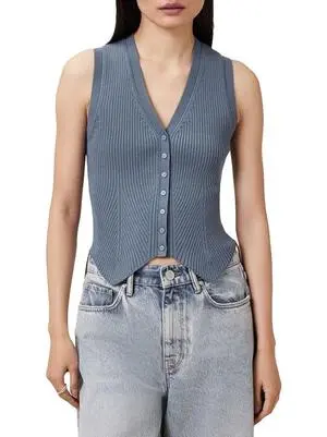 ALLSAINTS AllSaints Cruz Rib Vest Flint Grey