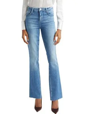 L'Agence Ruth Raw Hem Straight Leg Jeans - Kona