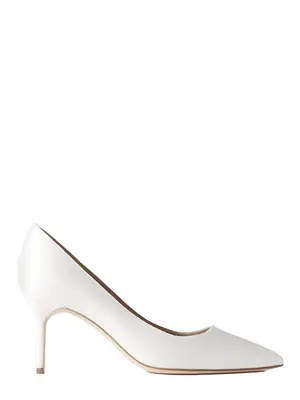 Manolo Blahnik Bb 70 Satin Pumps - Cream