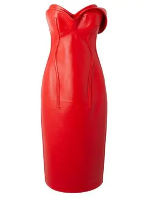 knee length dresses for ladies MRS. SMITH STRETCH LEATHER DRESS – AS by DF main image 1