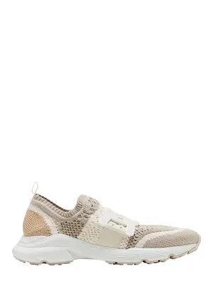 TOD'S Tod's Stretch Woven Cotton Runner Sneakers Beige