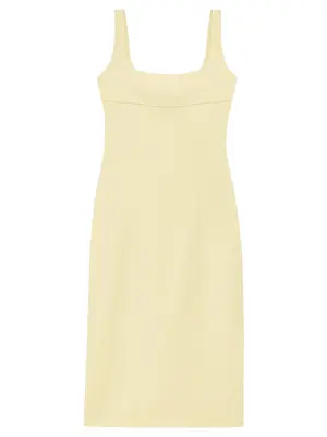 Another Tomorrow Tie-back Sleeveless Dress - Lemon