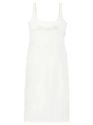 Another Tomorrow Tie-back Sleeveless Dress - Off White