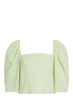 Vince Gathered Cotton Top - Light Green