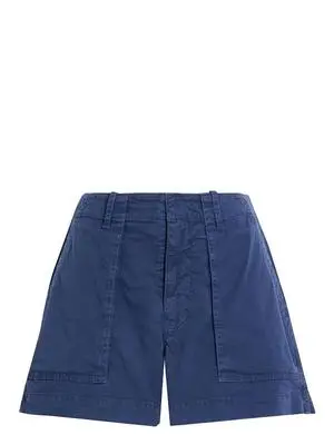 NILI LOTAN Cotton-blend Twill Shorts - Navy