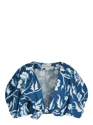 Mara Hoffman Cropped Floral-print Top - Navy