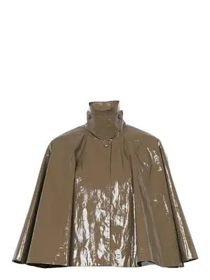 Chloé Cropped Lacquered Cotton Capelet - Taupe