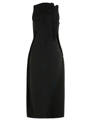 COURREGES Knot Tailored Wool Maxi Dress - Black