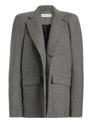 Marie Adam-Leenaerdt Structured Checked Wool Blazer - Black,white